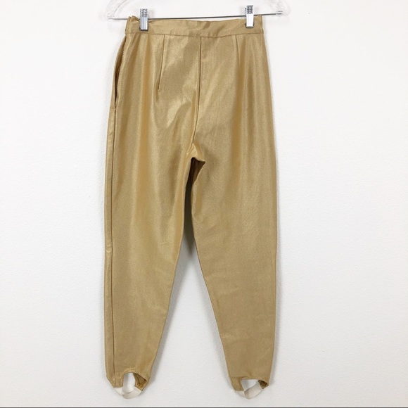 Cache | Pants & Jumpsuits | Vintage Cache Metallic Gold Stirrup Pants ...